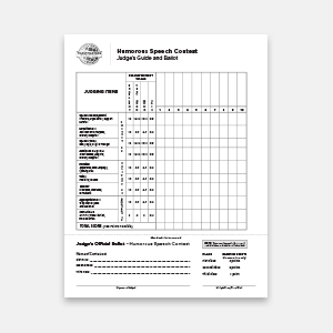 Toastmasters International -Humorous Speech Contest Judges Guide and Ballot